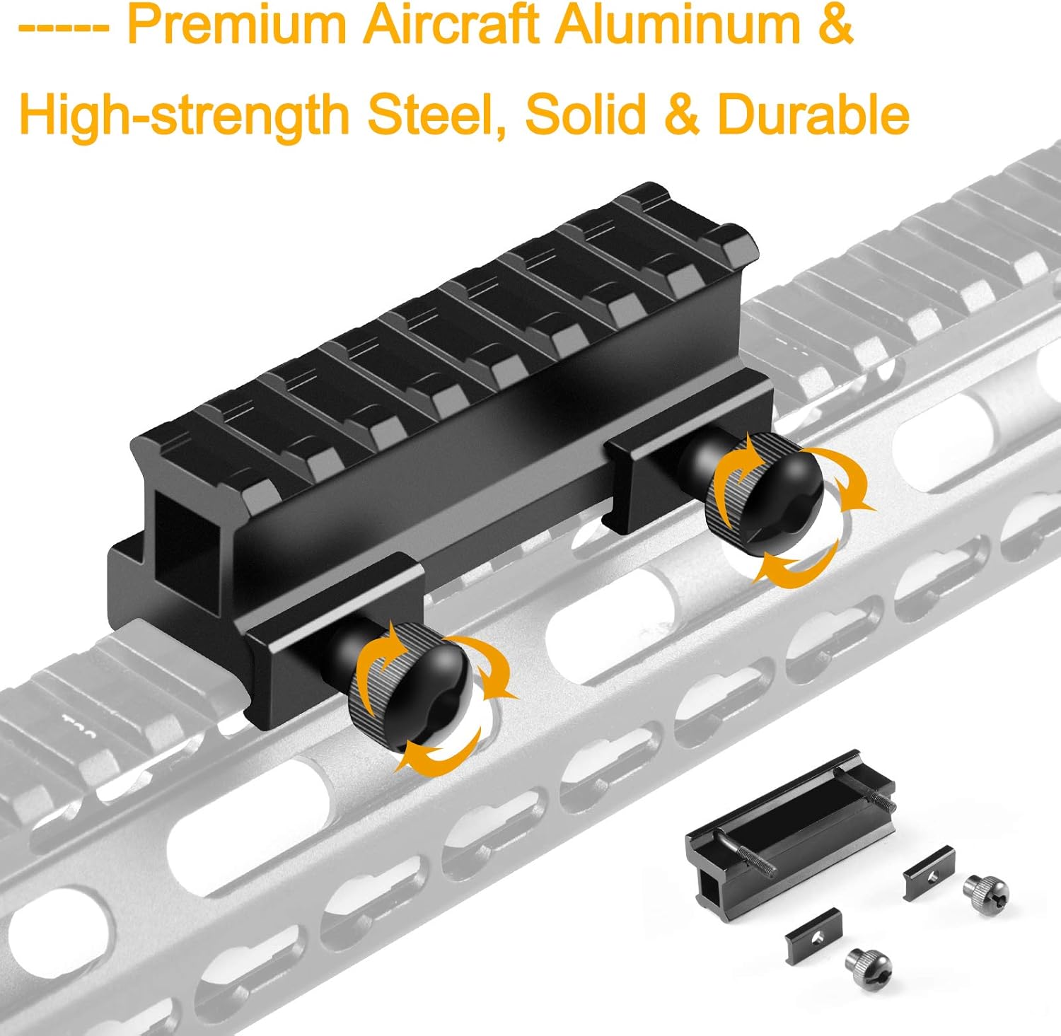 Picatinny Riser Mounts, 1 Inch High Profile 8 Slots Picatinny Rail ...
