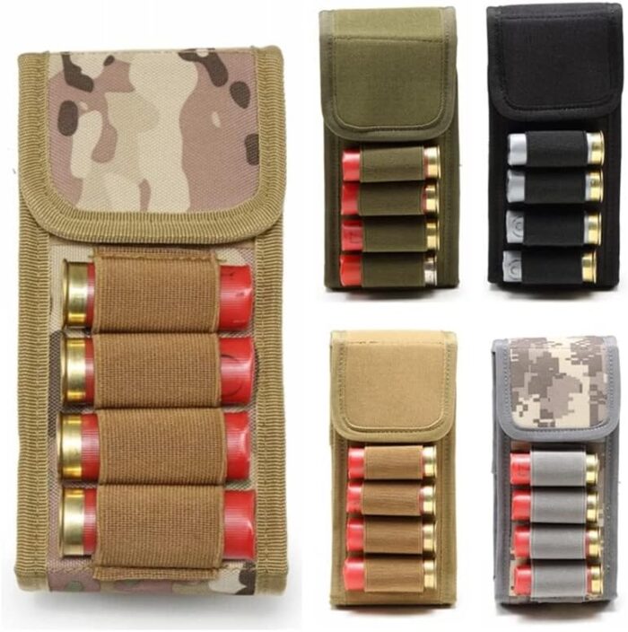 Tactical Molle 16-Hole Bullet Bags, 16 Rounds 12G Buttstock Shotgun ...