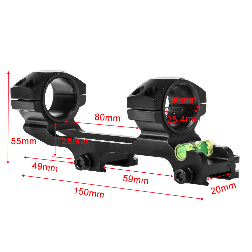 One Piece Quick Detach Scope Mounts 25.4mm/30mm Scope Rings Bubble ...